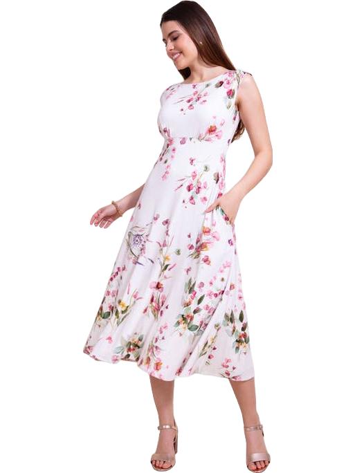 ALIE STREET LONDON Alie Street London Luna Boat Neck Floral Midi Dress